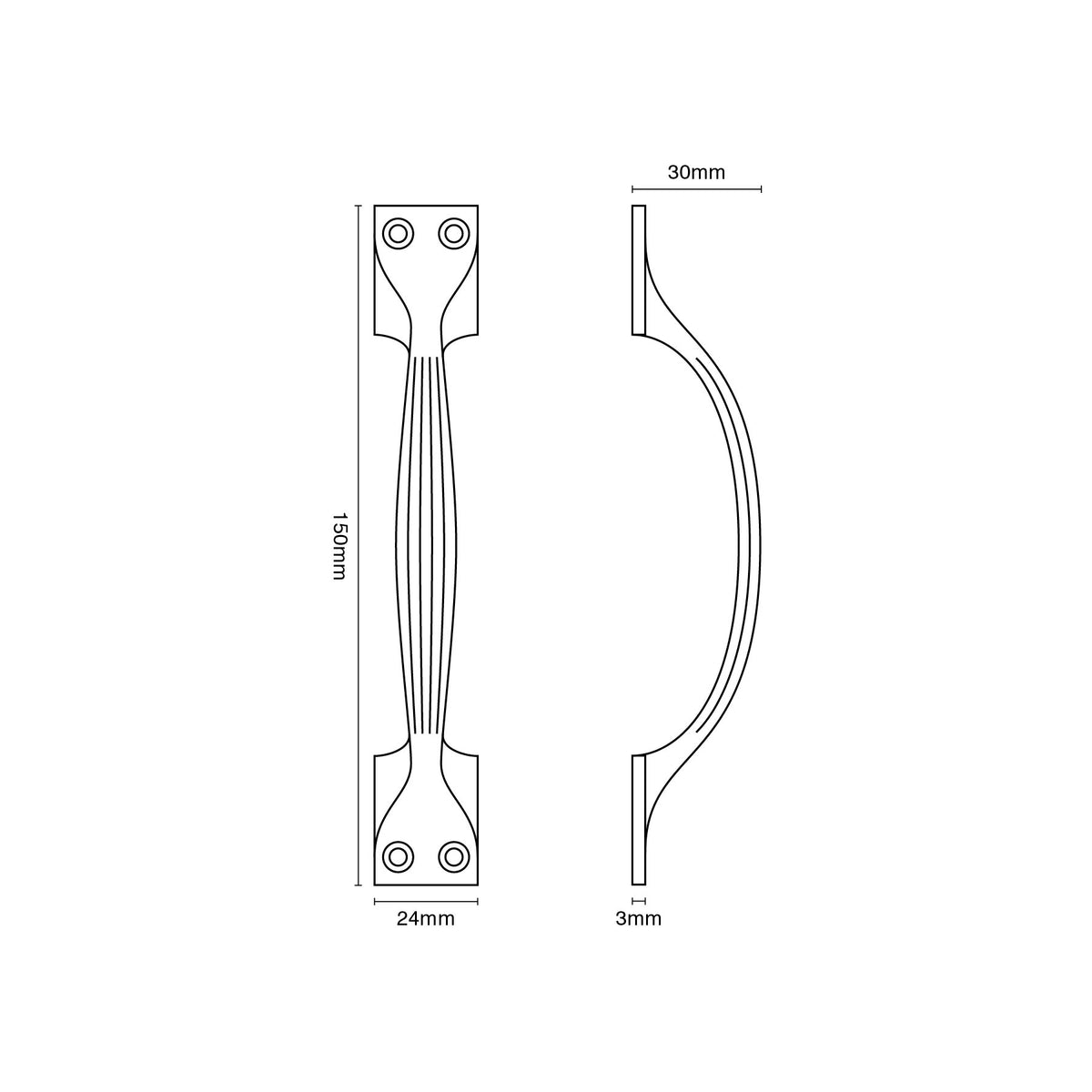 Croft Ribbed Cabinet Pull Handle | Cabinet Furniture– FulhamBrassOnline