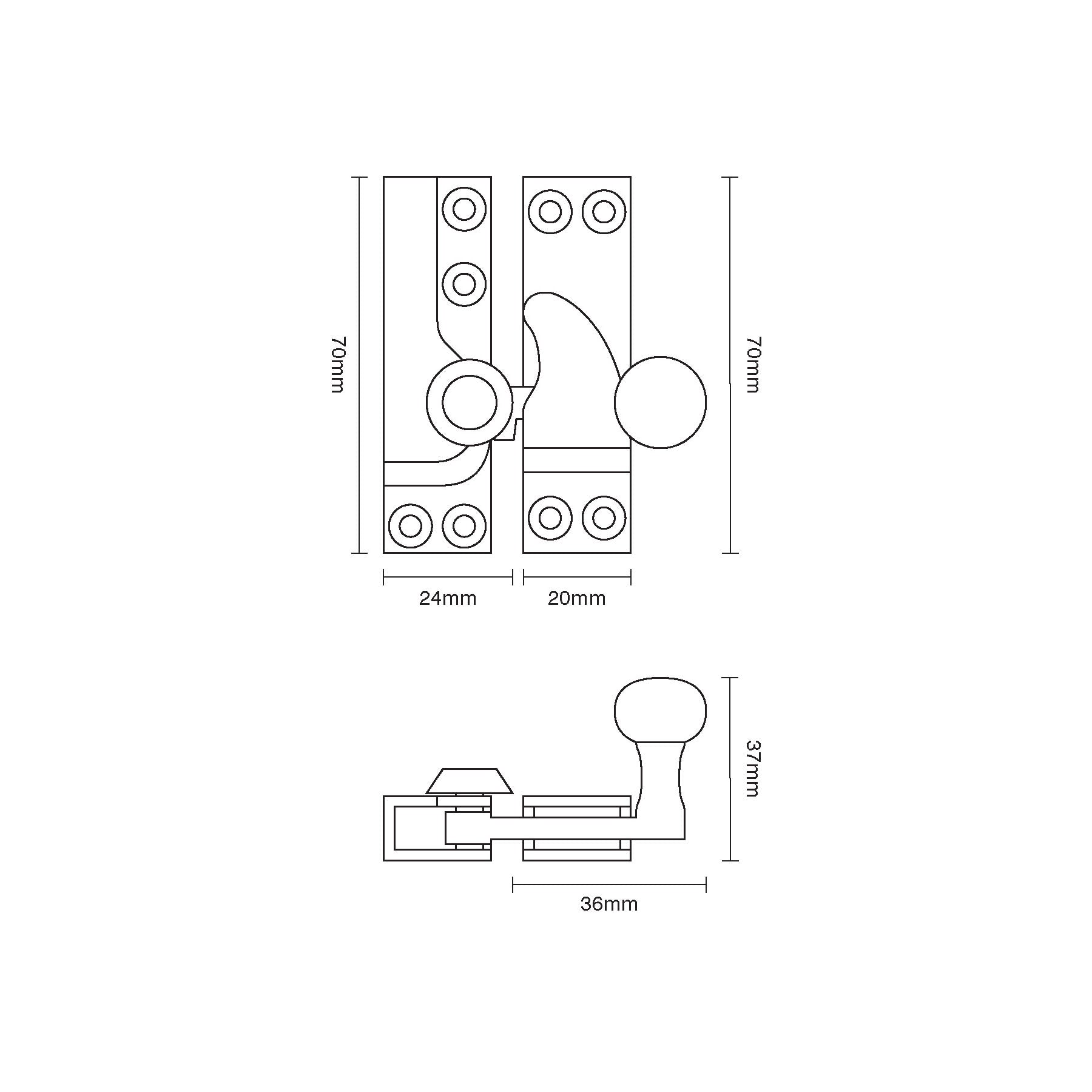 Croft Straight Arm Sash Fastener– FulhamBrassOnline