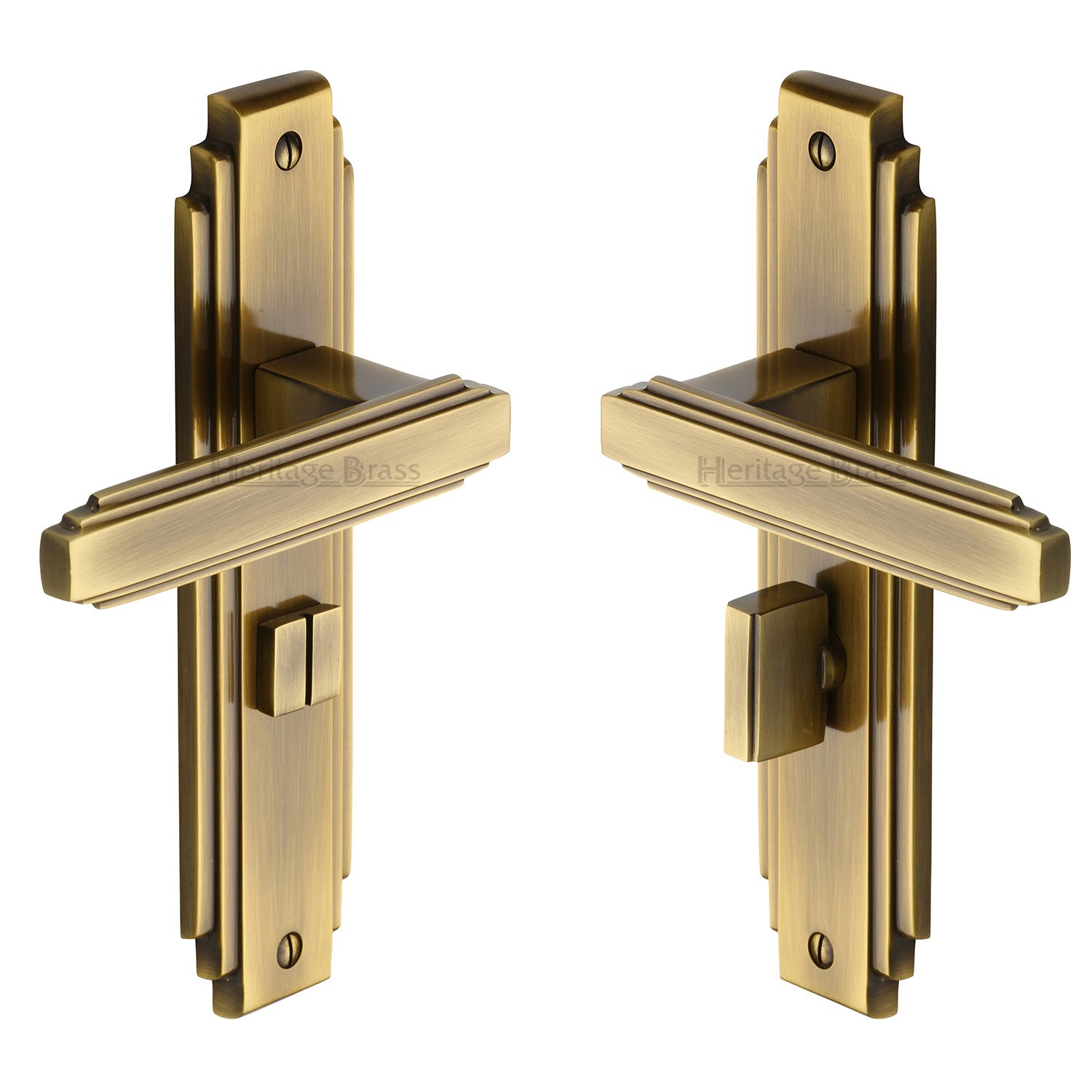 Astoria Art Deco Lever Handle on Backplate– FulhamBrassOnline